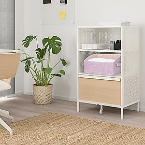 iStorageMax Closet Storage Bin, Collapsible Closet Shelf Organizer, Fabric Trapezoid Storage Baskets with Handle and Label Holder for Home Office, Pink, Medium, 3 Pack