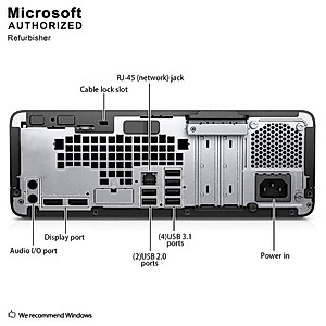 HP ProDesk 600 G3 Small Form Factor Business Desktop PC Computer - Intel i5-7500 - 8GB Memory - 256GB SSD - DVDRW - Windows 10 PRO 64-Bit (Renewed)