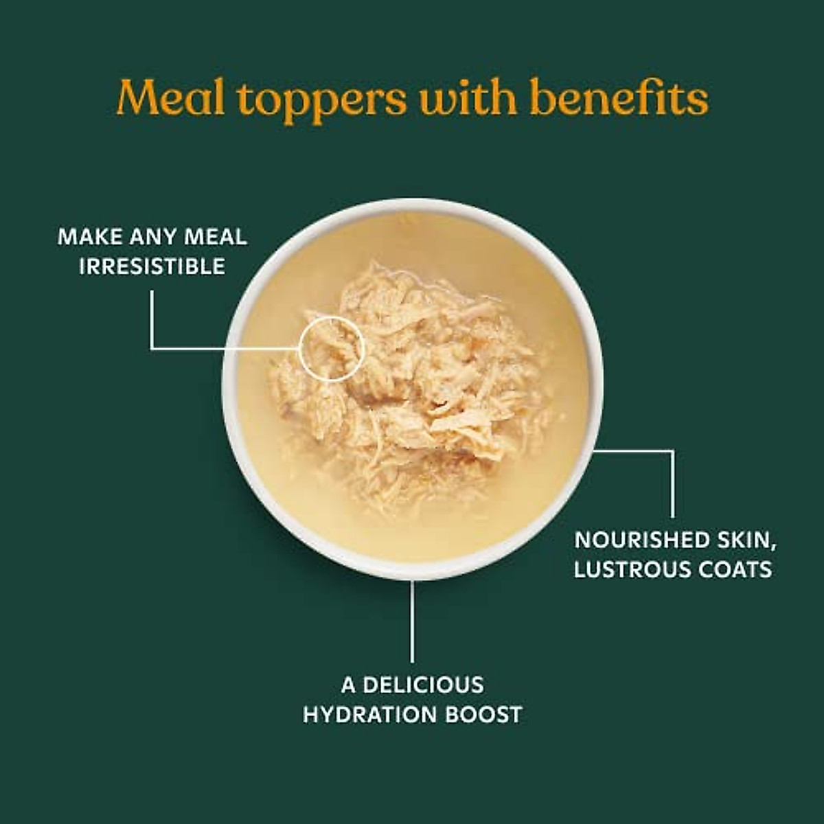 Made by Nacho Wet Cat Food Broth Meal Topper, Cage-Free Shredded Chicken in Bone Broth for Extra Hydration, Limited-Ingredient Sensitive Diet, 24 Pouches 2.5oz