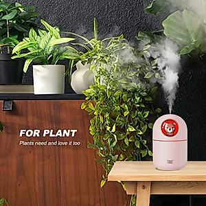 Mini Humidifiers for bedroom,Cool Mist Humidifiers,Small humidifier for Bedroom,Home, Travel Office and Plants.(300ml,pink)