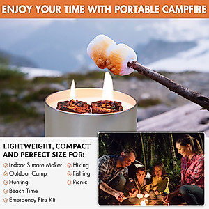 MCleanPin Tabletop Fire Pit for S’Mores,Portable Campfire in A Can,Camping Candles,Mini,Emergcy Heater for Outdoor,3-5 Hours Bonfire Burn Time,No Wood No Embers for Camping Food and Home Indoor