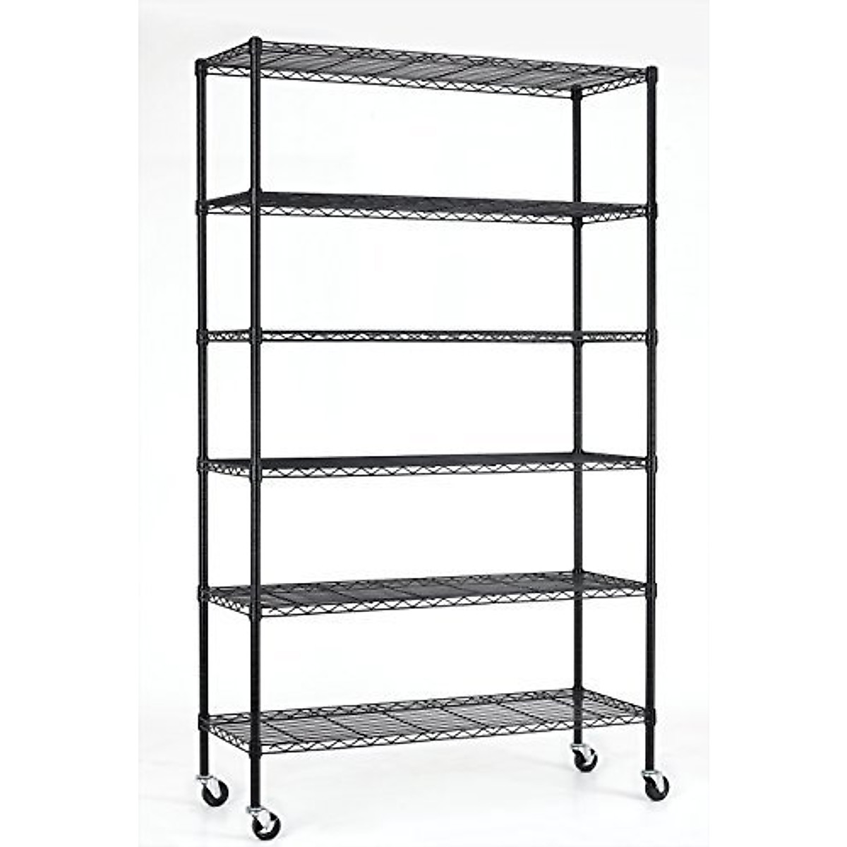 NSF Wire Shelf Metal 5 Shelf Wire Shelving Unit Garage Large Storage Shelves Heavy Duty Height Adjustable Utility Commercial Grade Steel Layer Shelf Rack Organizer for Kitchen Bathroom Bedroom,Black