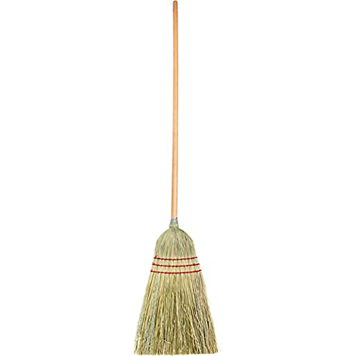 Carlisle FoodService Products 4134967 Corn Blend Warehouse Broom Straw with Wood Handle, 10" Bristle Trim, 55" Length, Natural (Case of 12)