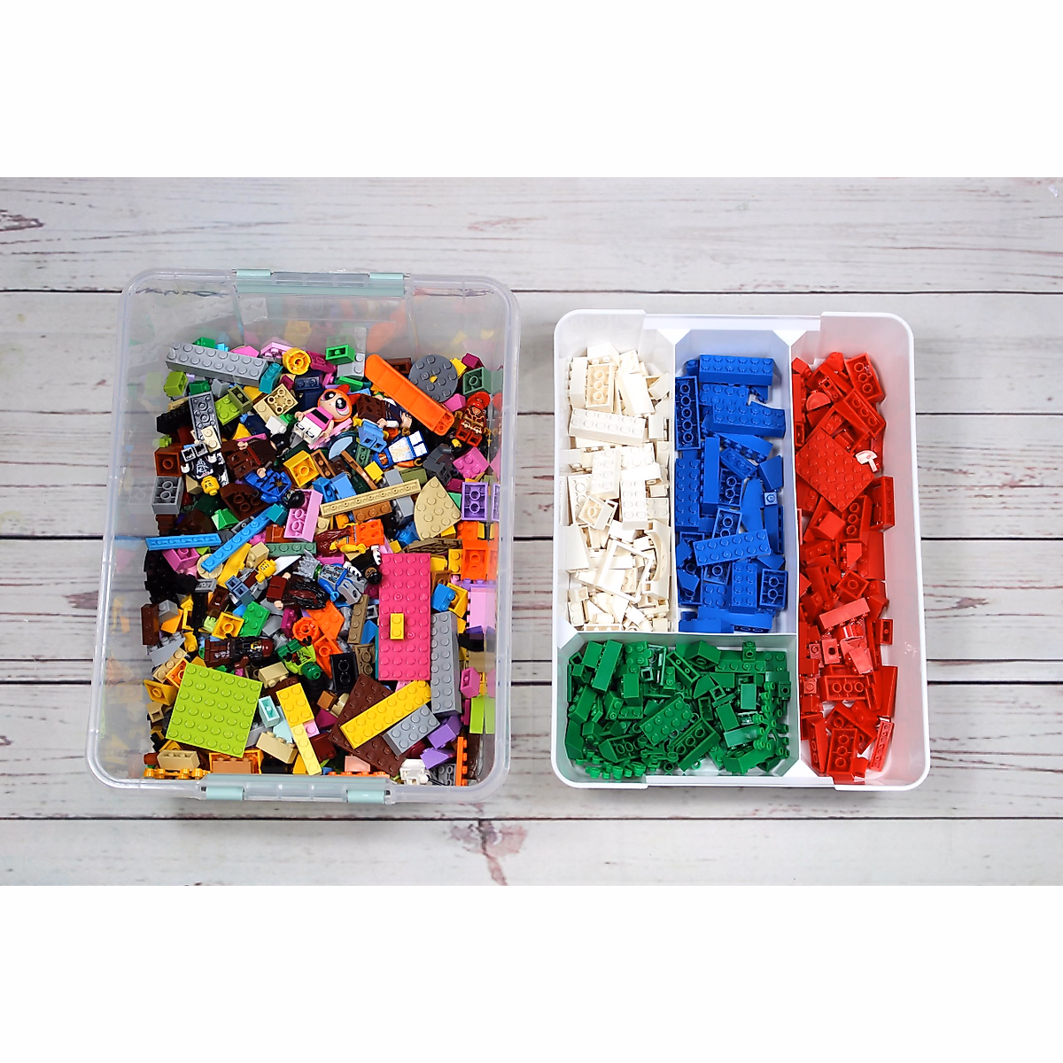 Baylee and Me Clear Plastic Storage Box with Removable Tray – Perfect for Organizing Arts and Craft Supplies, Sewing Notions, Small Toys, Bead, Art Supplies