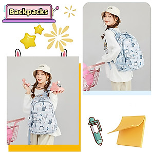 Cute Cat Casual Daypack Teens Elementary School Backpack Students Bookbag for Girls Boys