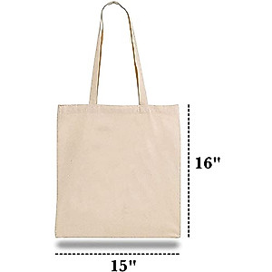 Georgiabags 3 Pack Reusable Canvas Tote Bags, Everyday Grocery Shopping Totes, Natural Color Cotton Bags