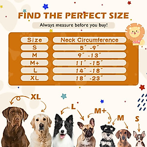 IEUUMLER Inflatable Recovery Dog Collar, Protective Donut Cone, Adjustable Soft Collar for Dog and Cat After Surgery Prevent from Biting & Scratching EU002 - Brown Lion XL