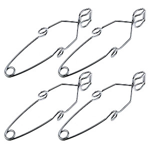 E-outstanding 4-Pack Steel Wire Test Tube Clamp 145mm Fit for 5-40mm Tube Heating Glass Tube Tongs Supplies Lab Test Tube Holder Sprung Tool