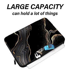 GABraden Compatible with MacBook Air 13 inch Case 2020 2019 2018 Release (A2337 M1 A2179 A1932),with Touch ID&2 Pack Keyboard Protectors,Webcam&bag&Screen Protector (Black Marble)