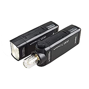 Godox AD200 200Ws 2.4G TTL Flash Strobe 1/8000 HSS Cordless Monolight with 2900mAh Lithimu Battery and Bare Bulb/Speedlite Fresnel Flash Head to Cover 500 Full Power Shots and Recycle in 0.01-2.1 Sec