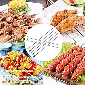 Kabob Skewers 20 PCS,Flat Metal Skewers for Grilling 15 inch Stainless Steel Grilling Skewers for Kabobs Shish Kabob Sticks Wide Reusable Grilling Skewers Set for Meat,Shrimp,Chicken,Sausage,Vegetable