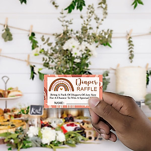 Diaper Raffle Sign,Diaper Raffle Baby Shower Game Kit (1 Standing Sign + 50 Guessing Cards),Baby Showers Decorations,Card for Baby Shower Game to Bring a Pack of Diapers-N12