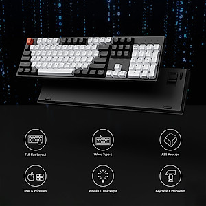 Keychron C2 Full Size 104 Keys Wired Mechanical Gaming Keyboard for Mac Layout, K Pro Brown Switch/White LED Backlight/Double Shot ABS Keycaps/USB C Computer Keyboard for Windows Laptop