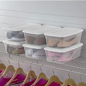 Essentials Plastic Storage Boxes with Lids, Multipurpose & Stackable- Pack of 1, 5 Quarts