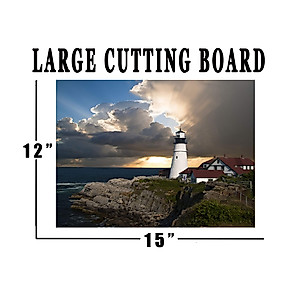 Ocean Beach Lighthouse Kitchen Glass Cutting Board Barn Decorative Gift Light House Design