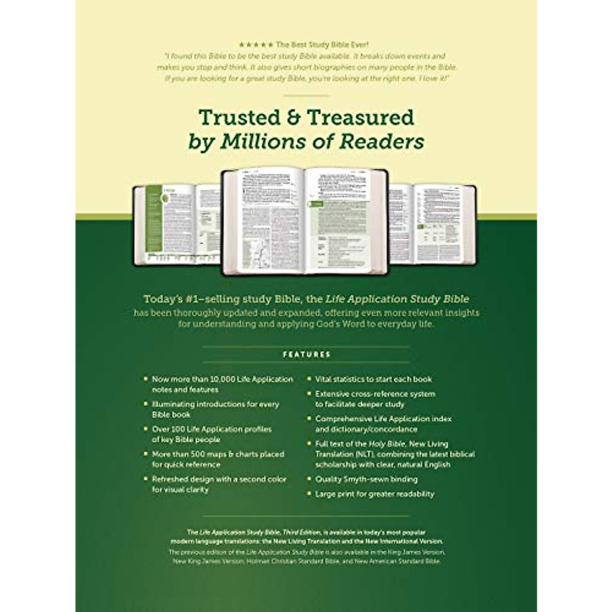 Tyndale NLT Life Application Study Bible, Third Edition, Large Print (LeatherLike, Brown/Mahogany, Red Letter) – New Living Translation Bible, Large Print Study Bible for Enhanced Readability