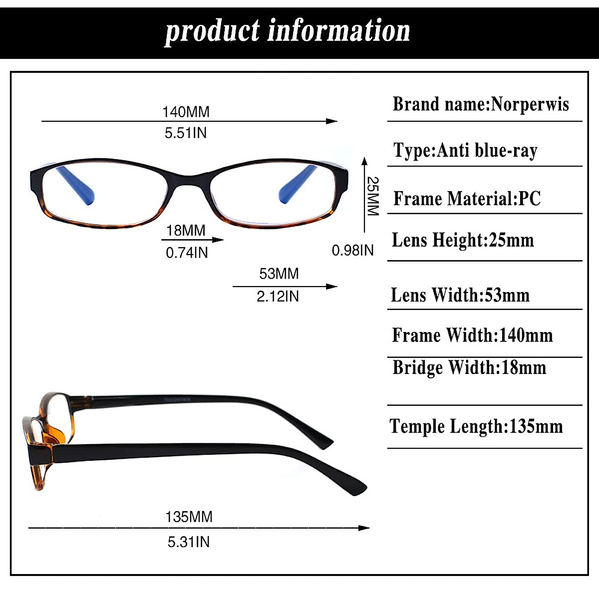 NORPERWIS 6 Pack Ladies Reading Glasses for Women Blue Light Blocking Spring Hinge Fashion Eyeglasses Readers for Women (Mix Color, 1.25)