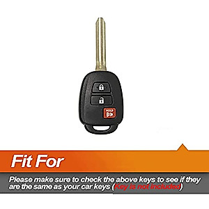 Silicone Key Fob Cover Fit for Toyota Corolla Highlander Prius C V RAV4 Sequoia Tacoma Tundra Yaris Scion Straight 3 Buttons Key Fob | Car Accessories | Remote Key Protection Case - Black & Black