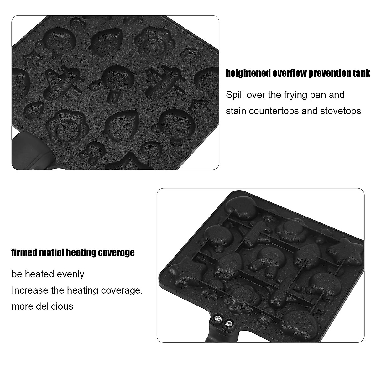 Topyond Non-Stick Frying Pan,Portable Aluminum Alloy Geometric Model, Biscuits Making Grill Pan, for Home Kitchen, Cute Animal Cookies,Mini Pancake Cooking