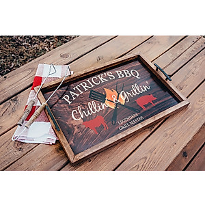 Personalized grilling tray-BBQ serving tray-Father's Day gift