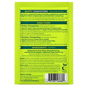 Convino: A Compost Starter/Accelerator Which Help to Reduce Kitchen Waste Odor and Convert Yard Waste to Fertile Humus for All Composting Systems. Comes in 1 Package That Contains 4 Packets Inside