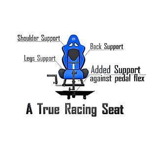 OpenWheeler Advanced Racing Seat Driving Simulator Gaming Chair with Gear Shifter Mount Blue