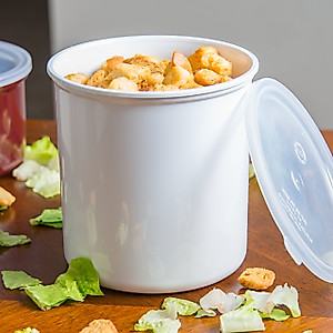 Carlisle FoodService Products Classic Round Storage Container Crock with Lid for Kitchen, Restaurants, Home, Plastic, 2.7 Quarts, White
