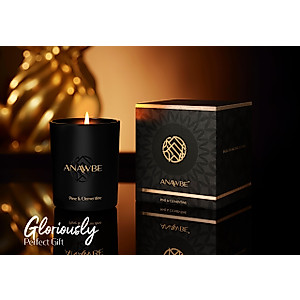 ANAWBE Pine & Clementine Scented Candle, Scented Candles for Men, Soy Candles, Invigorating Pine Candle for Home, Masculine Black Candles, 45-Hour Long-Burning, A Premium Aromatherapy Candle