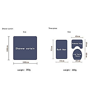 Bath Rugs Bathroom mat Shower Curtain Combination Four-Piece