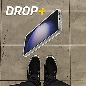 OtterBox Galaxy S23+ Symmetry Series Case - STARDUST (Clear/Glitter), ultra-sleek, wireless charging compatible, raised edges protect camera & screen