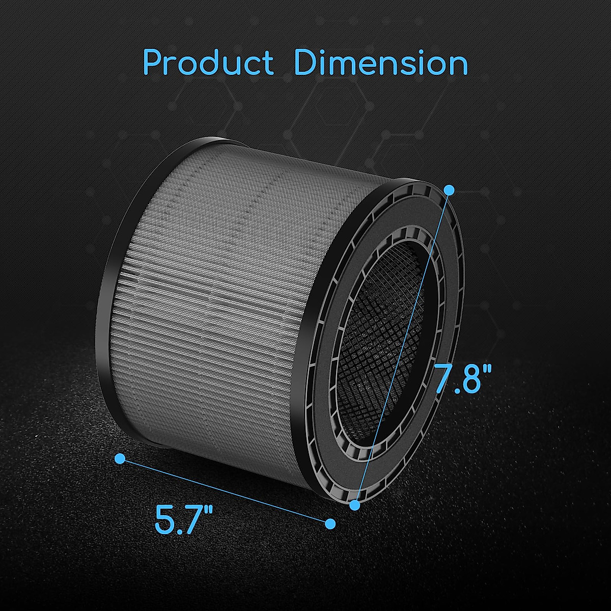 GoKBNY 2-Pack True HEPA Replacement Filter Compatible with Dreo Macro Pro Purifier DR-HAP002 and Toshiba Purifier CAF-Z40US/CAF-Z45US, 3-in-1 Design Filters - Classic Basics