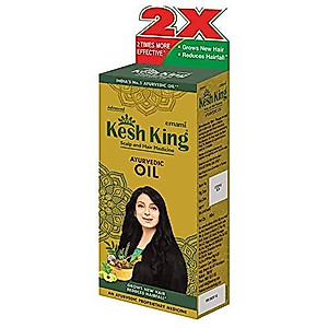 KESH KING Ayurvedic Hair Oil | Herbal Oil with Bhringraj & Amla | Enhance Hair Growth | Reduce Hairfall | Nourishes Scalp | Provides Long & Thick Hair | 3.38 Fl Oz/100ml