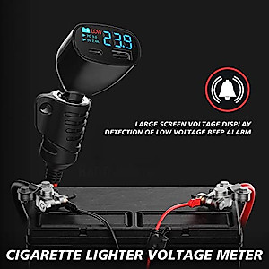 TRONGER USB C Car Charger with Voltage Display 20W PD Fast Car Charger with & USB5V2.4A Adapter, Car Voltmeter Meter Battery Monitor