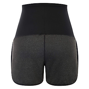 Maternity Athletic Shorts Set 2pcs Quick-Drying 2 in 1 Workout Stretchy Soft Shorts Set 2pcs Navy+Black M