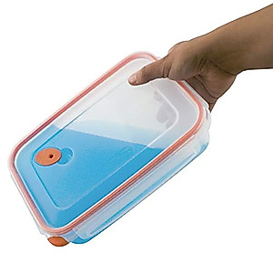 Sterilite 0 Ultra Seal 8.3 Cup Food Storage Container, Clear Lid and Base with Tangerine Accents, 6-Pack,Orange