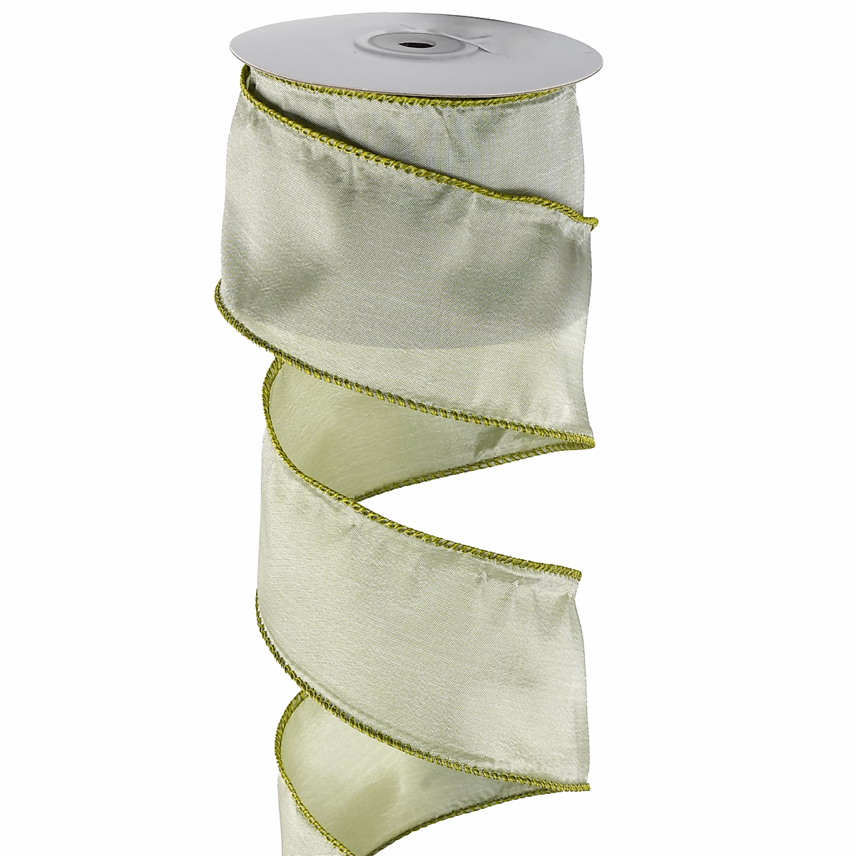 DINDOSAL Sage Green Christmas Ribbon Wired 2.5" x 10 Yard Dusty Green Wired Ribbon Green Wired Ribbon for Christmas Tree Decorations, Topper Bows, Wreaths, Crafts, Home Decor, Gift Wrapping