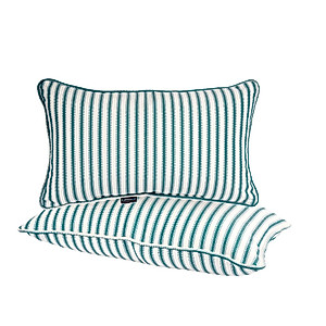 SUPMAISON Pack of 2 Decorative Indoor Outdoor Outdoor Pillow 20" x 12", (Polyester, Crestwood Stripe Turquoise)