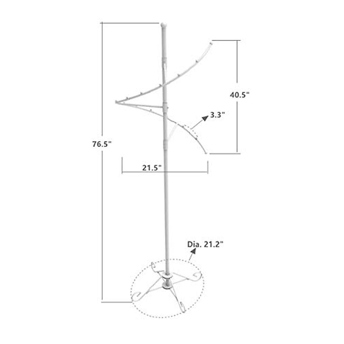 FixtureDisplays® 60" High Spiral Clothing Rack with 20 Ball Stops, Versatile Apparel Hanger Floor Stand Display Rack 16967-NF Shipping Fee Required