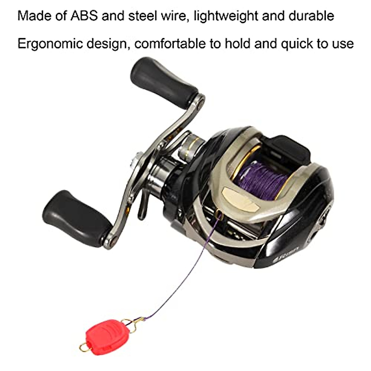 Alomejor Fishing Line Stopper Steel Wire for Water Drop Wheel Safe Keeping Rod Tool Fishing Accessories (red)