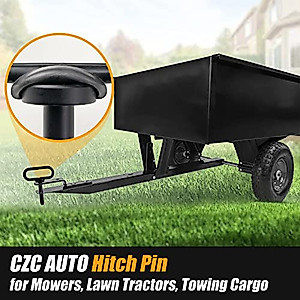 CZC AUTO 2 Pack Hitch Pin 5/8 x 4 Inch Lawn Mower Trailer Hitch Pins, Trailer Gate Pins for Simple One Handed Hook On & Off - Securely Hitch Lawn & Tow Behind Attachments, Black
