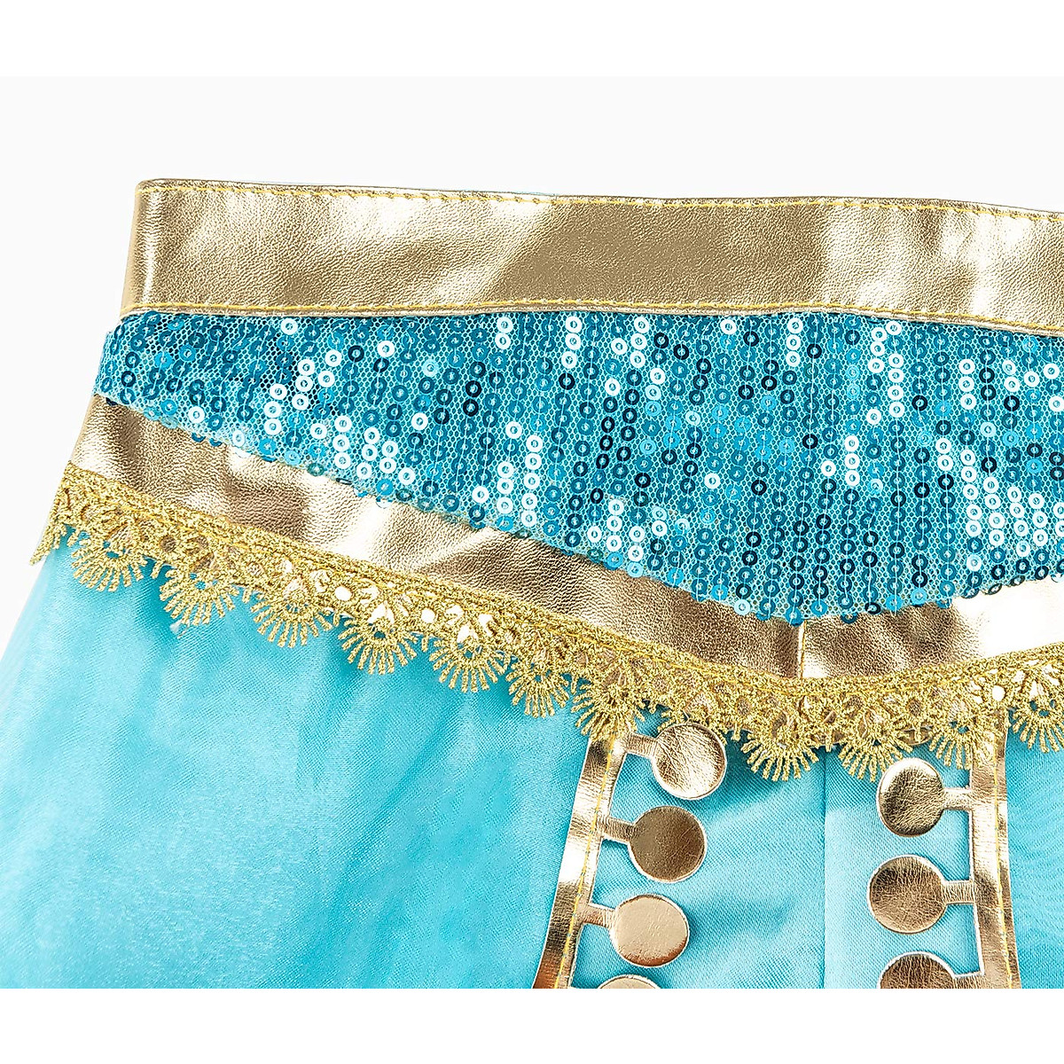 Funna Costume for Girls Princess Kids Dress Up Outfit Party Supplies Blue, 4-5T