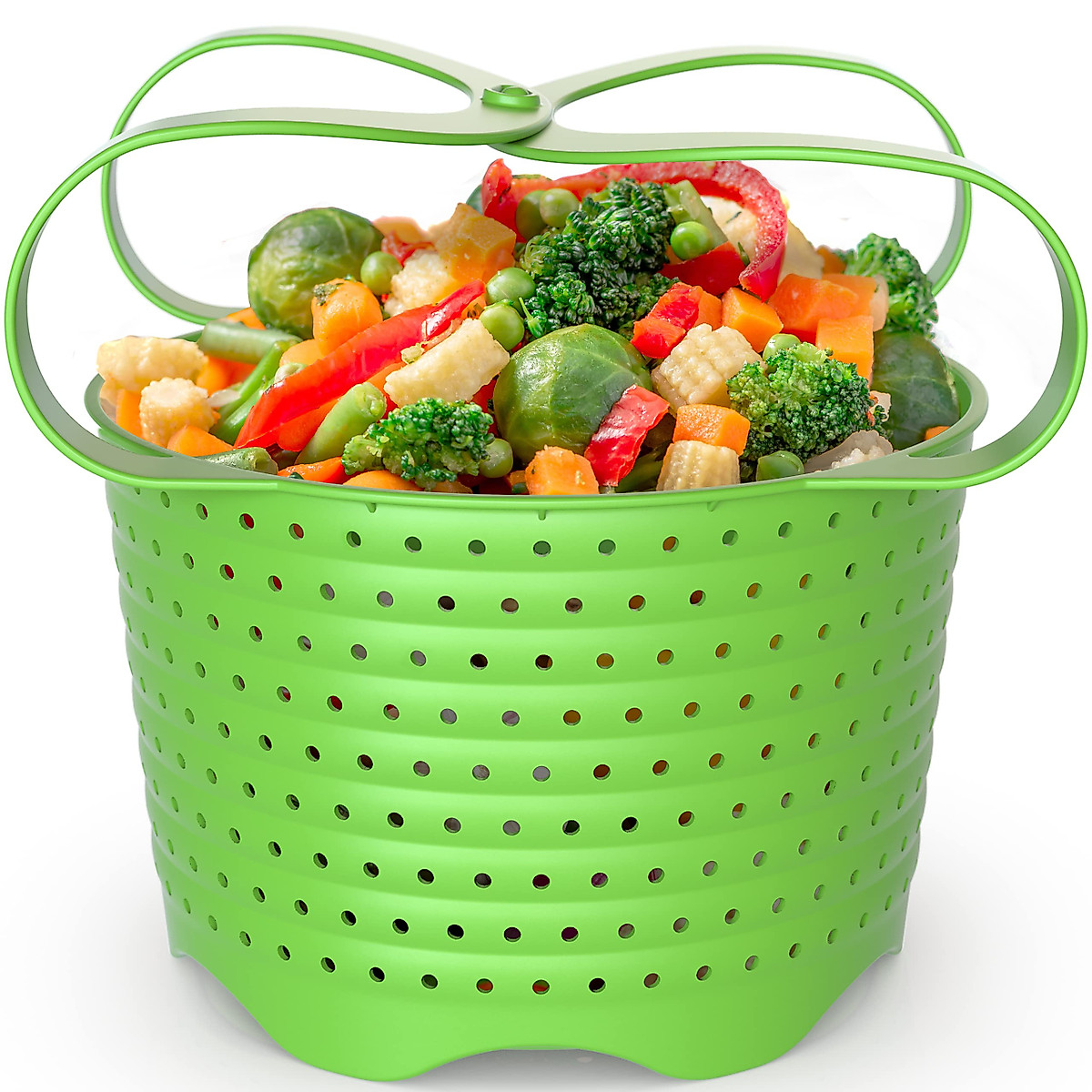 Avokado Silicone Steamer Basket for 6qt Instant Pot [3qt, 8qt avail], Ninja Foodi, Other Pressure Cookers - 100% Food Safe, BPA-Free, Dishwasher Safe Collapsible Vegetable Steamer Basket & Strainer