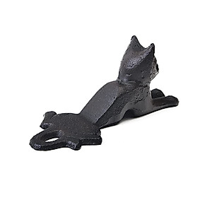 Cast Iron Door Stop - Decorative Rustic Door Stoppers - Stop Your Bedroom, Bath and Exterior Doors 2.5x6.1"(Black with Brown-Cat) …