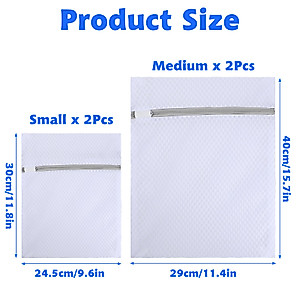 Oruola 4pcs Laundry Bag for Washing Machine,Mesh Bags with Zipper,9.8 X 11.8 In & 11.8 X 15.7 In Garment Washing Bag for Delicates,Sock Bag for Washing Machine,Laundry Washing Bag for Bed Sheet Bra