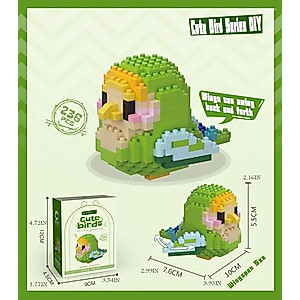 Elegrafy Parrot Cute Bird Series Mini Bricks Micro Building Kit for Kids Pets Toys Compatible Nano (Green Golden Parrot)