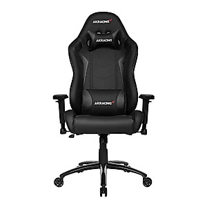 AKRacing Core Series SX Gaming Chair with High Backrest, Recliner, Swivel, Tilt, Rocker and Seat Height Adjustment Mechanisms with 5/10 Warranty - Black