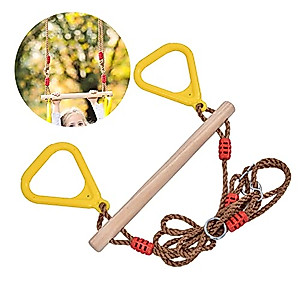 Premium Heavy Duty Trapeze Wooden Stick Children Swing Bar High Strength for Garden Courtyard Perfect for Kids Swing, Trapeze Bar, and Outdoor Play Durable and Sturdy