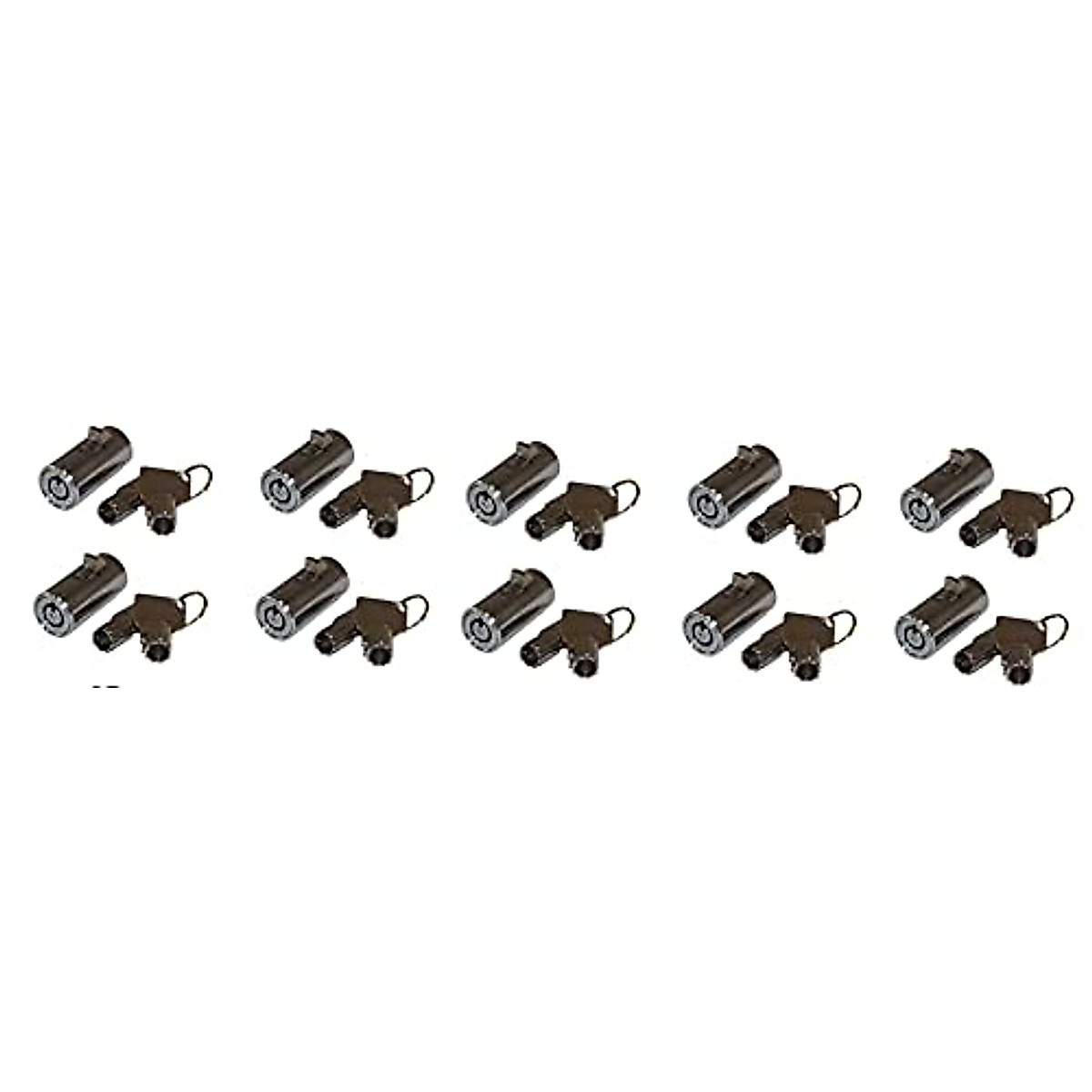 10 - MEI-2501B-KA Vending Machine Lock with Tubular Keyway and Chrome Finish, Keyed Alike #1452