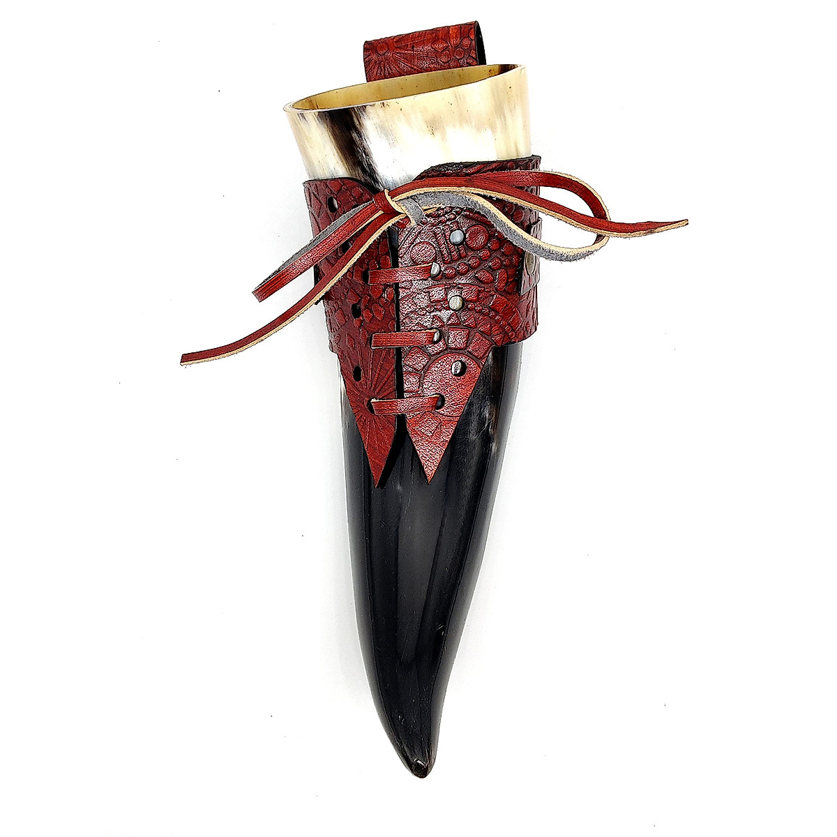 Viking Drinking short Horn with Leather Holster Authentic & Food Safe Cup – No Leaks – Norse Drinking Beer Mug with 8-10oz Capacity Best Choice of Vikings & Game of Thrones and Viking Theme & Fans