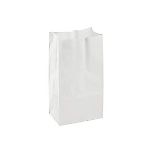 Concession Essentials - 4lb White Paper Bags - Pack of 200 Count - Includes 2 Bonus White Cotton Masks
